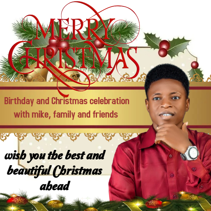 Christmas Xmas merry Christmas Church Template | PosterMyWall