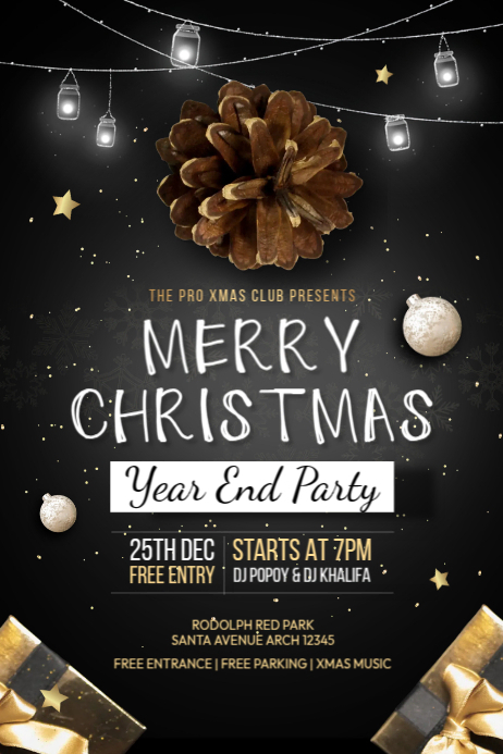 Christmas Year End Party Template | PosterMyWall