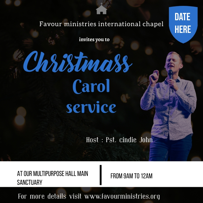 Brochure de Modèle de Flyer de Service de Noël Carol | PosterMyWall