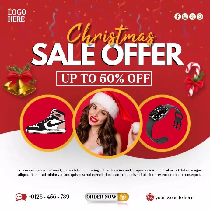 Chrsitmas Sale Offer Ads Template | PosterMyWall