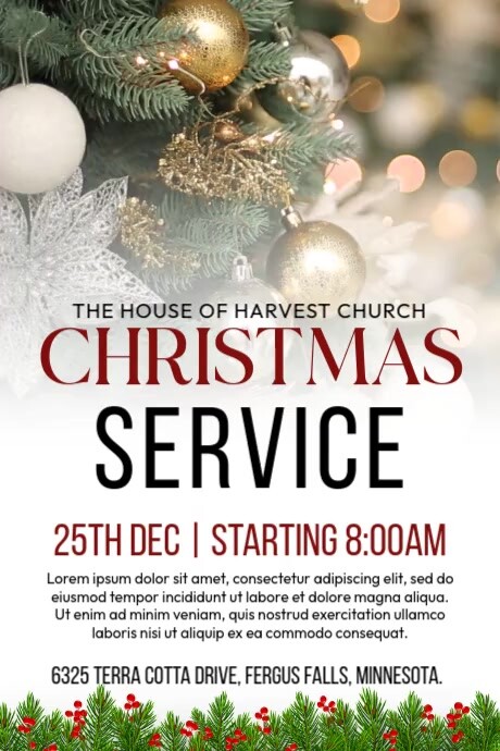 Chrsitmas Service Template | PosterMyWall