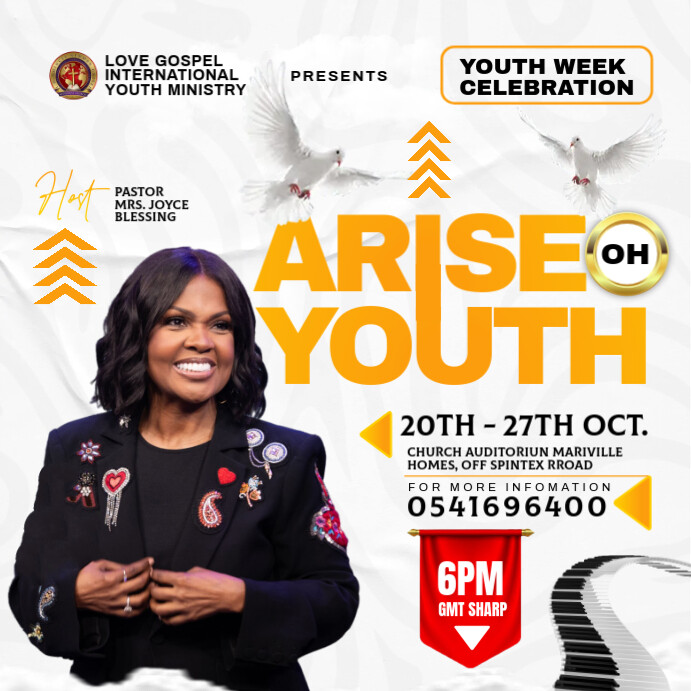 Chruch, Youth Week Celebration Template | PosterMyWall