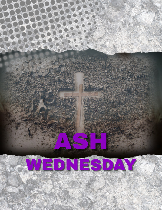 Copy of CHURCH, ASH, WEDNESDAY, CROSS, ASHES, JESUS | PosterMyWall