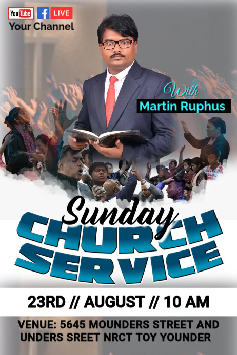 Copy of church, christian, sunday service, jesus | PosterMyWall