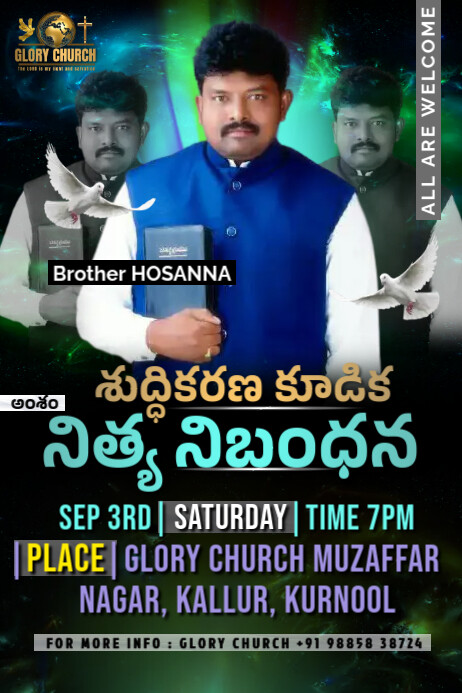 church, christian, sunday service, prophetic, Template | PosterMyWall