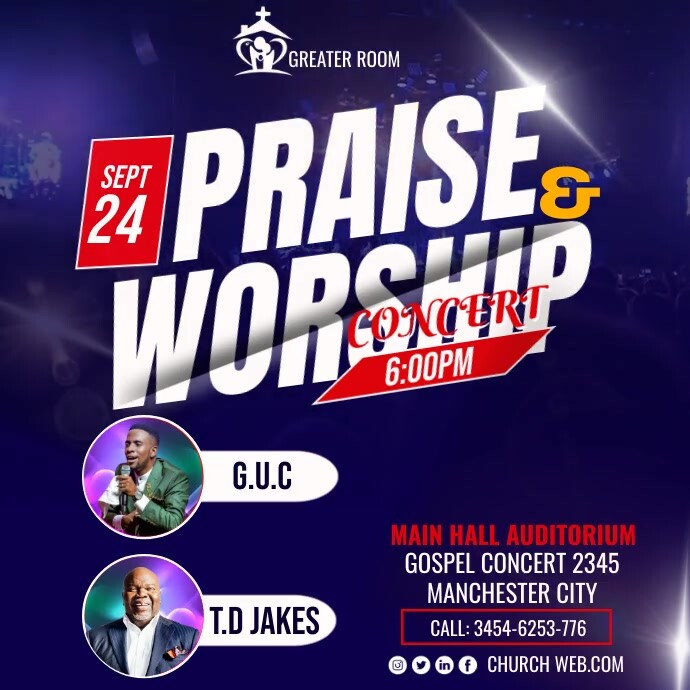 church, concert flyer Template | PosterMyWall