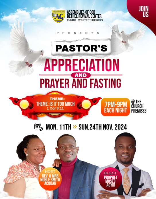 Church, Pastor's Appreciation Template | PosterMyWall
