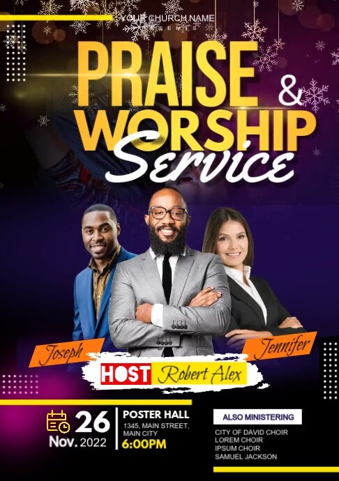 church, praise, worship, church service Template | PosterMyWall