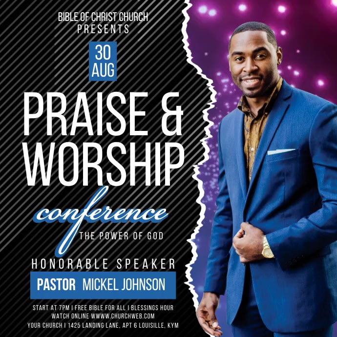 church, praise, worship, conference Template | PosterMyWall