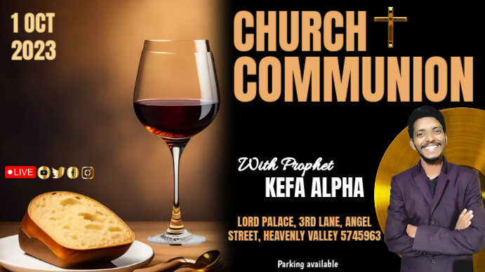 Copy of church, sunday, service, communion, event, | PosterMyWall