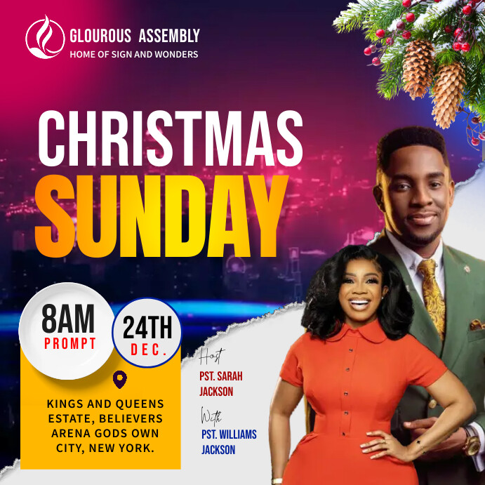 Church, Sunday church service invitation Template | PosterMyWall