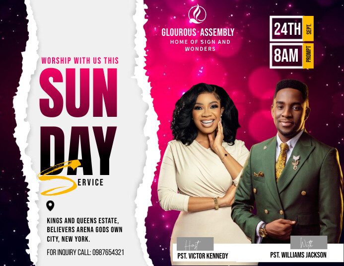 Plantilla de Church, Sunday church service invitation f | PosterMyWall