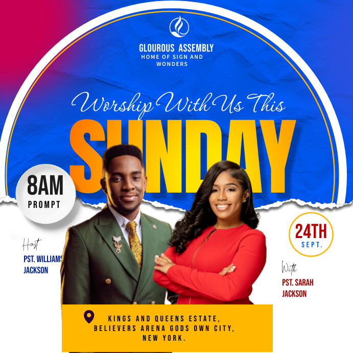 Church, Sunday church service invitation fly Template | PosterMyWall