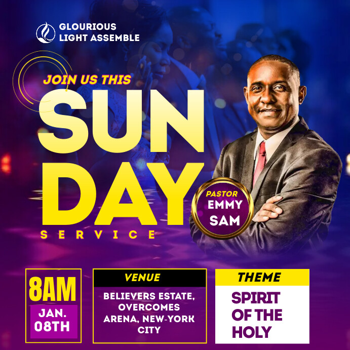 Church, Sunday church service invitation fly Template | PosterMyWall