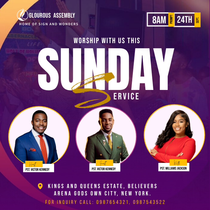 Church, Sunday church service invitation fly Template | PosterMyWall
