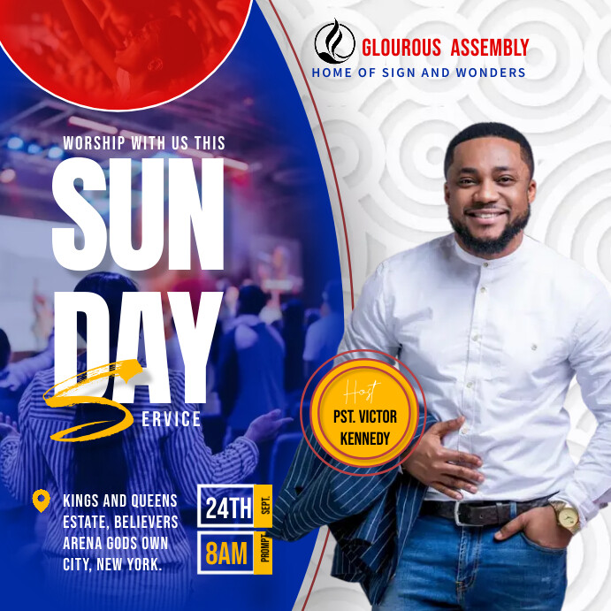 Church, Sunday church service invitation fly Template | PosterMyWall