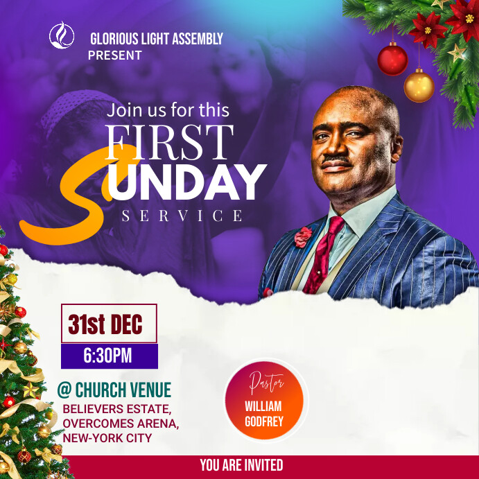 Church, Sunday church service invitation fly Template | PosterMyWall