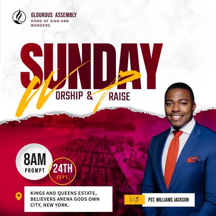 Church, Sunday church service invitation flye Template | PosterMyWall