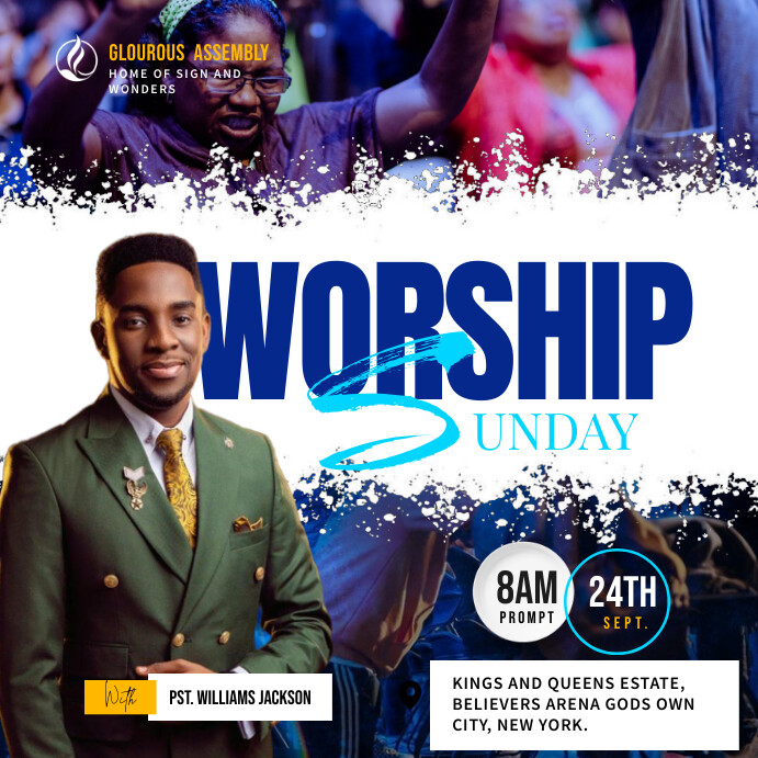 Church, Sunday church service invitation flye Template | PosterMyWall