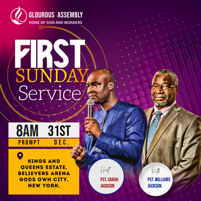 Church, Sunday church service invitation flye Template | PosterMyWall