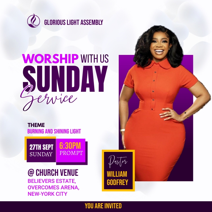 Church, Sunday church service invitation flye Template | PosterMyWall