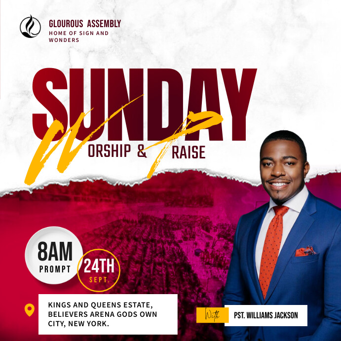 Plantilla de Church, Sunday church service invitation flye | PosterMyWall