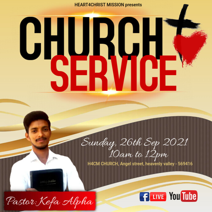 church, sunday service, bible, Template | PosterMyWall