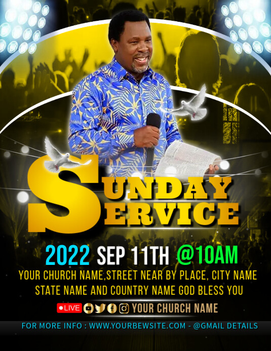 Copy of church, sunday service,worship,prophetic, | PosterMyWall