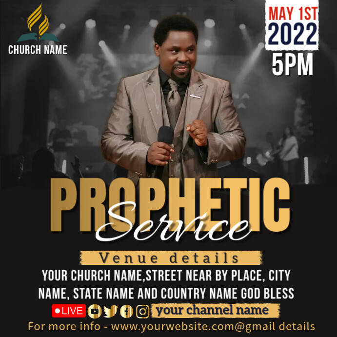 church, sunday service,worship,prophetic Template | PosterMyWall