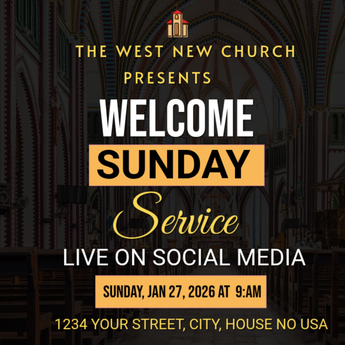 CHURCH ad social media design template | PosterMyWall
