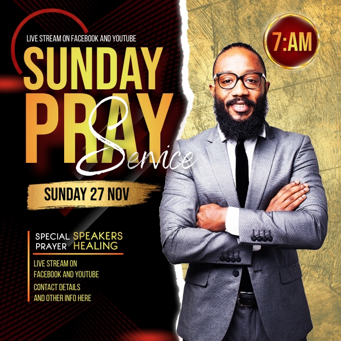 CHURCH AD SUNDAY WORSHIP DESIGN TEMPLATE | PosterMyWall