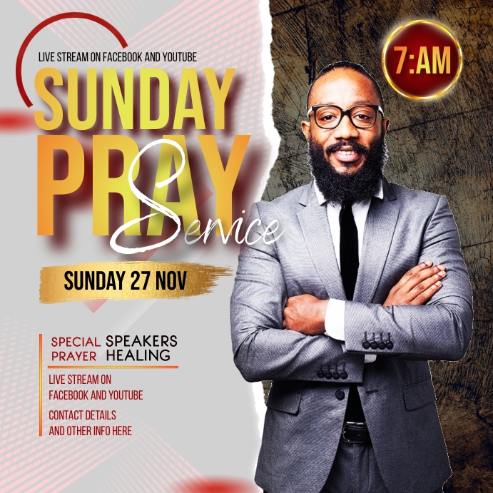 Copy of CHURCH AD SUNDAY WORSHIP DESIGN TEMPLATE | PosterMyWall