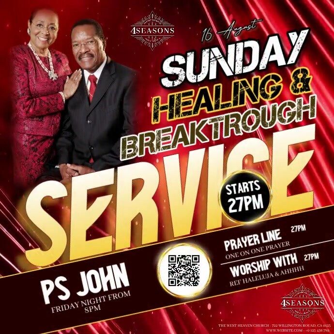 Copy of Church ad video design template red | PosterMyWall
