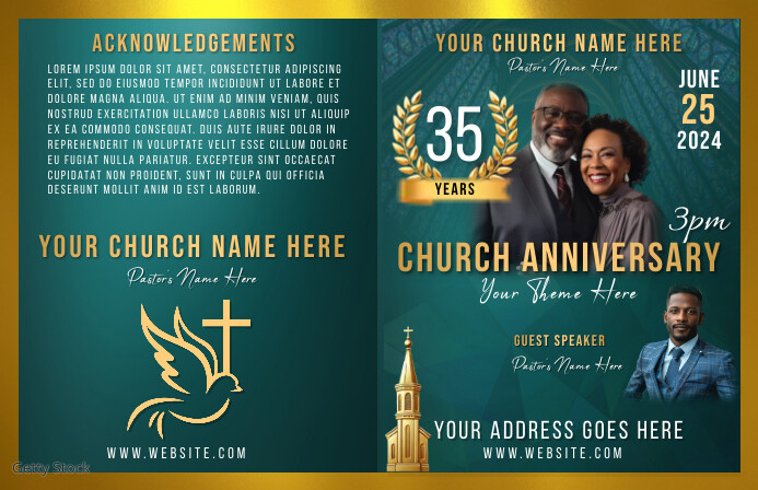 Church Anniversary Program Layout Church Anniversary Template Kit
