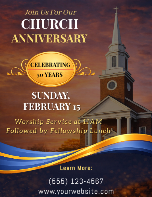 Church Anniversary Celebration Poster – Religious Event Flyer for ...