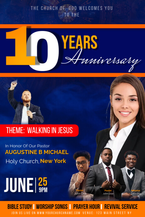 Church Anniversary Template | PosterMyWall