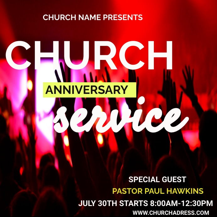 Church anniversary Template | PosterMyWall