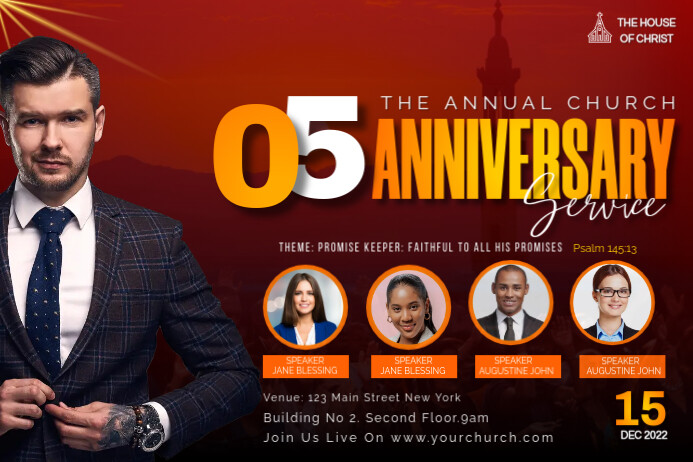 Church Anniversary Template | PosterMyWall