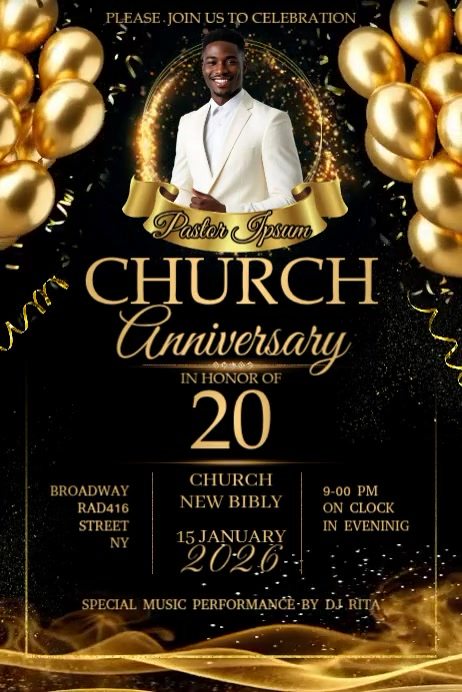 Church Anniversary Template | PosterMyWall