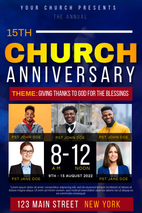 Church Anniversary Template | PosterMyWall