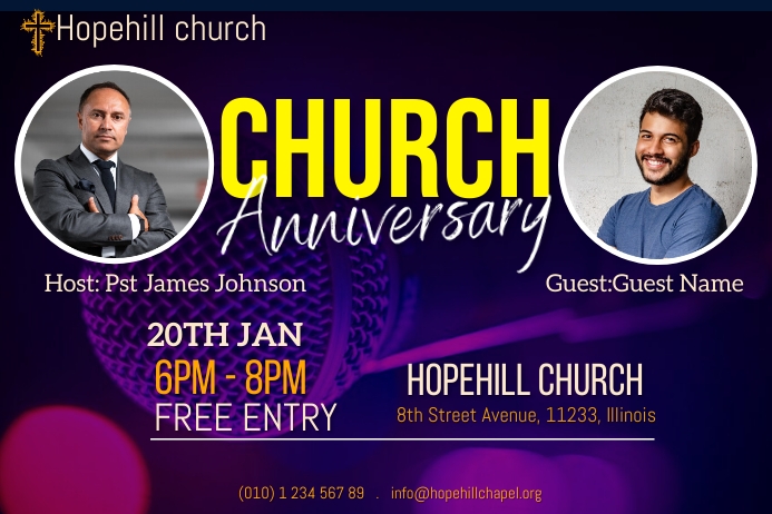 Plantilla de church anniversary | PosterMyWall