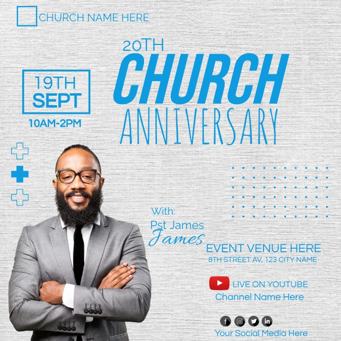 church anniversary Template | PosterMyWall