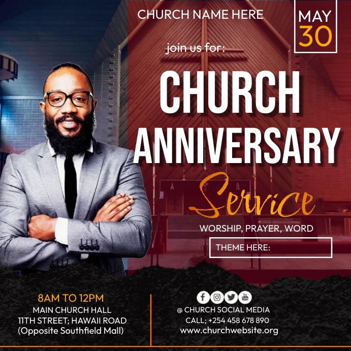 church anniversary Template | PosterMyWall