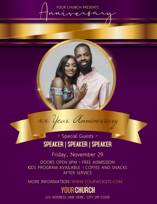 Church ANNIVERSARY Event Flyer Template | PosterMyWall