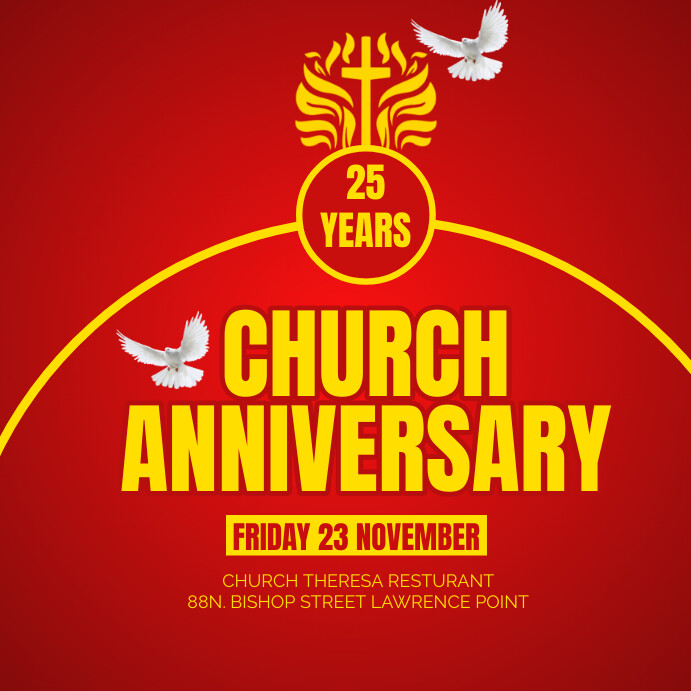 Church Anniversary Flyer , church' anniversar Template | PosterMyWall