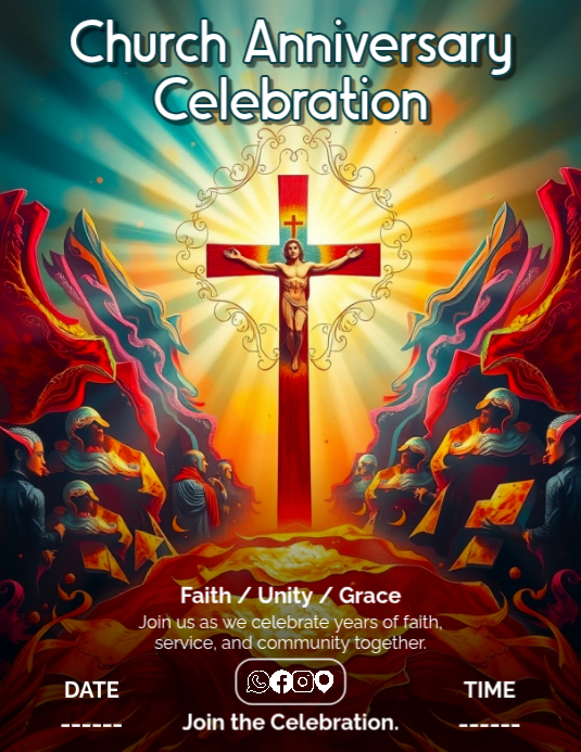 Church Anniversary Flyer Design – Maximalist Faith Celebration Template ...