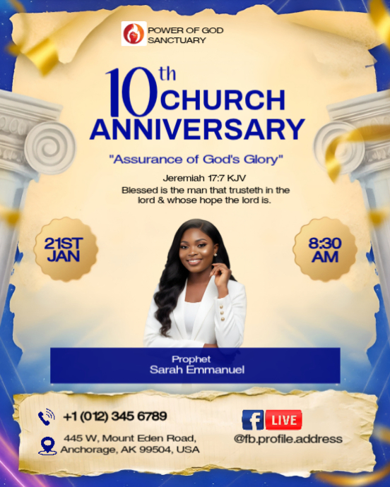 Church anniversary flyer template | PosterMyWall