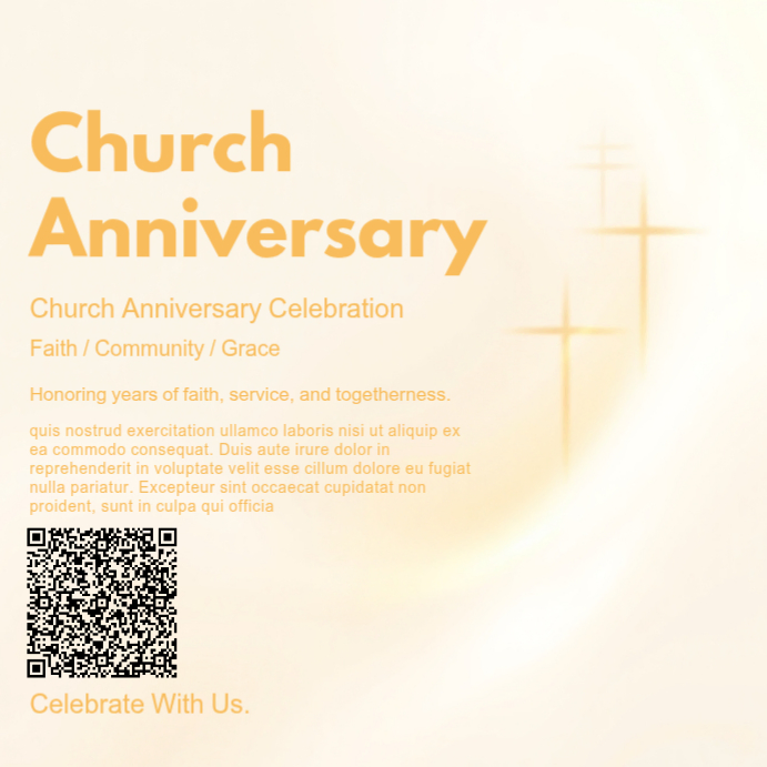 Church Anniversary Instagram Square Post – Elegant Faith Design ...