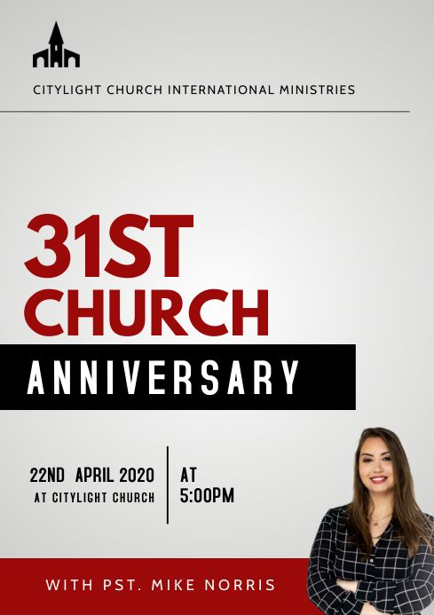 CHURCH ANNIVERSARY POSTER Template | PosterMyWall
