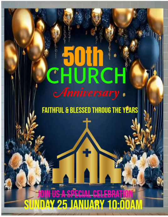 Church Anniversary Poster Template | PosterMyWall